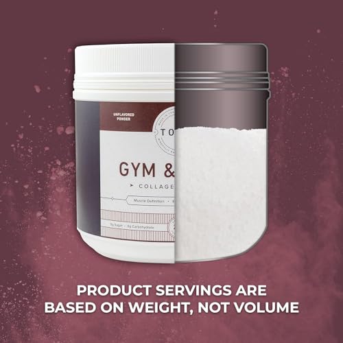 Gym & Tonic Low Calorie Collagen Protein Powder with 18 Amino Acids - Unflavored, Non-GMO, 0 Sugar, 0 Carbs, 20 Grams Clean Protein Per Serving, 1lb