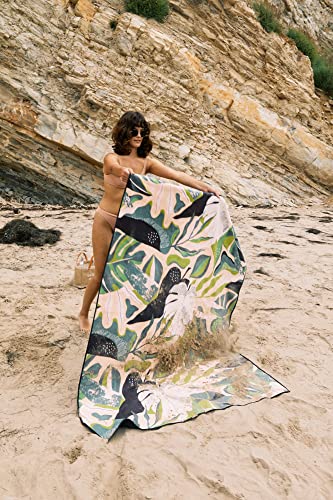 Nomadix Festival Blanket - Perfect for Picnics, Camping, & Lawn Seating - Plush Top & Water Resistant Base - Made with Post Consumer Recycled Materials - Palms Night - 60x70