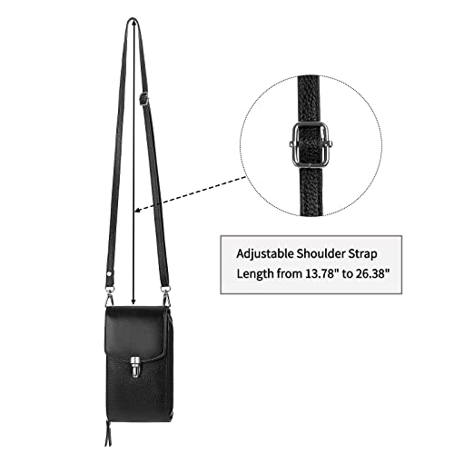 Perlvin Alinne Small Genuine Leather Crossbody Bag for Women Rfid Blocking Cell Phone Wallet Purse Handbag with Card Slots
