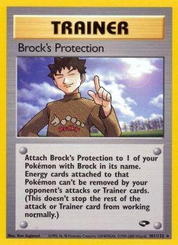 Pokemon Singles - Brock's Protection - 101/132 - Rare - Unlimited Edition - Gym Challenge