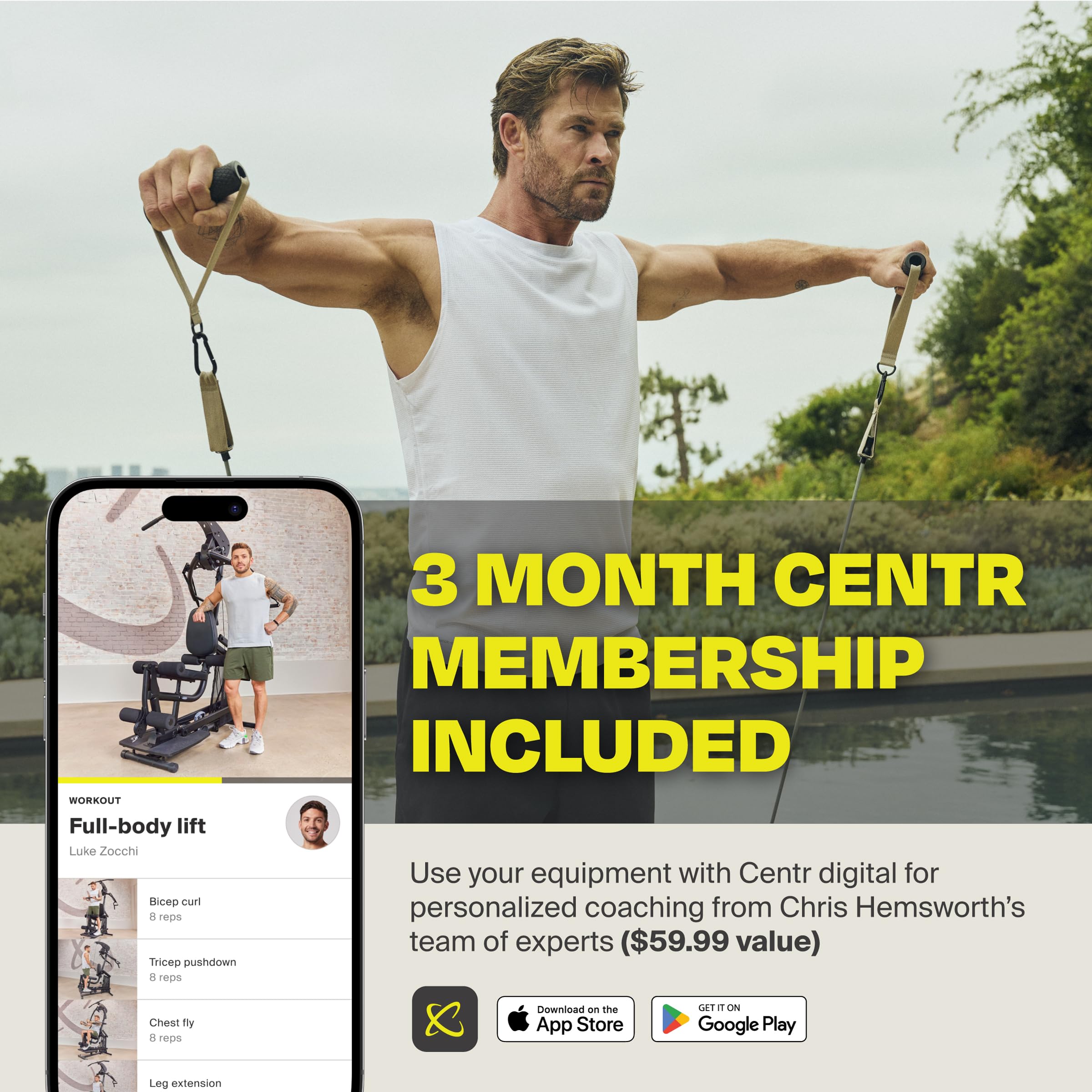 Centr Body Weight Home Gym Machine – Full Body Workout System with Cable Pulley, Leg Extension & Curl Station – Upper & Lower Body Strength Training Equipment for Home