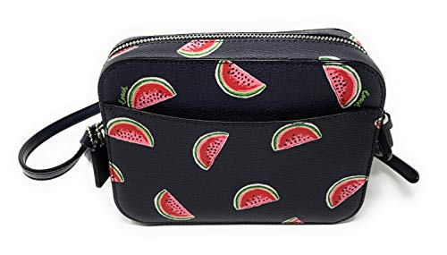 COACH WOMENS MINI CAMERA BAG WITH WATERMELON PRINT 3270 NAVY RED MULTI