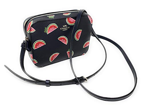 COACH WOMENS MINI CAMERA BAG WITH WATERMELON PRINT 3270 NAVY RED MULTI