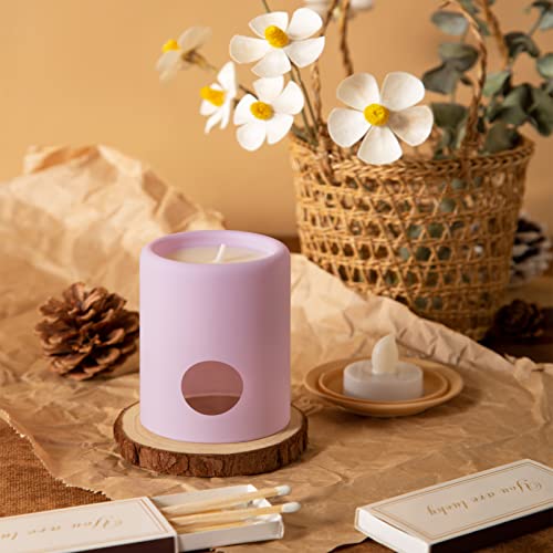 Eucalyptus & Chamomile Scented Candle with 72-Hour LED Light,Healing Moon and 2-in-1 Design,1.3oz Soy Wax 10 Hours Long Lasting Burn,Candles for Home Scented Perfect Spiritual Aromatherapy Gift