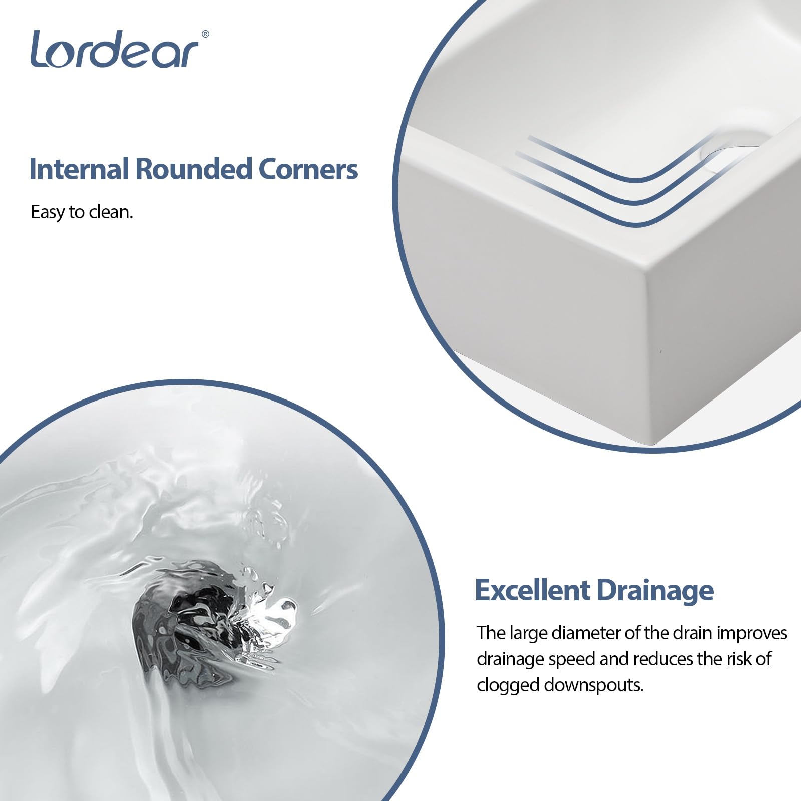 Lordear Small Bathroom Sink Wall Mounted Corner Sink 15"x 7" Floating Hand Wash Basin Wall Hung Left Hand White Ceramic Tiny Vessel Sink for Cloakroom Bathroom