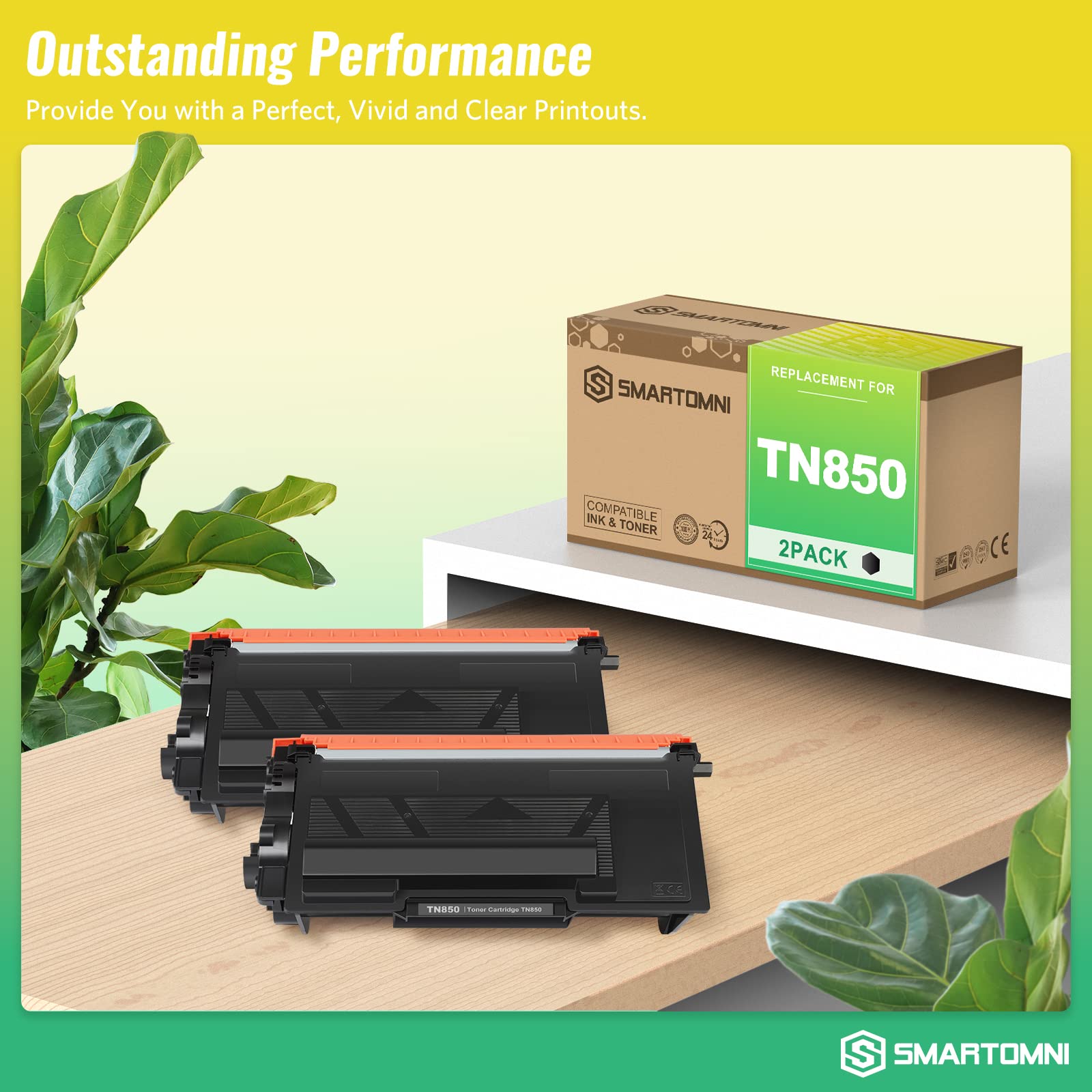 S SMARTOMNI TN850 TN850 TN820 High Yield Compatible Toners_Cartridges_Printer Replacement for Brother TN850 TN820 TN-850 HL-L6200DW HL-L6200DWT HL-L5100DN DCP-L5600DN MFC-L5800DW Pinter 4 Packs