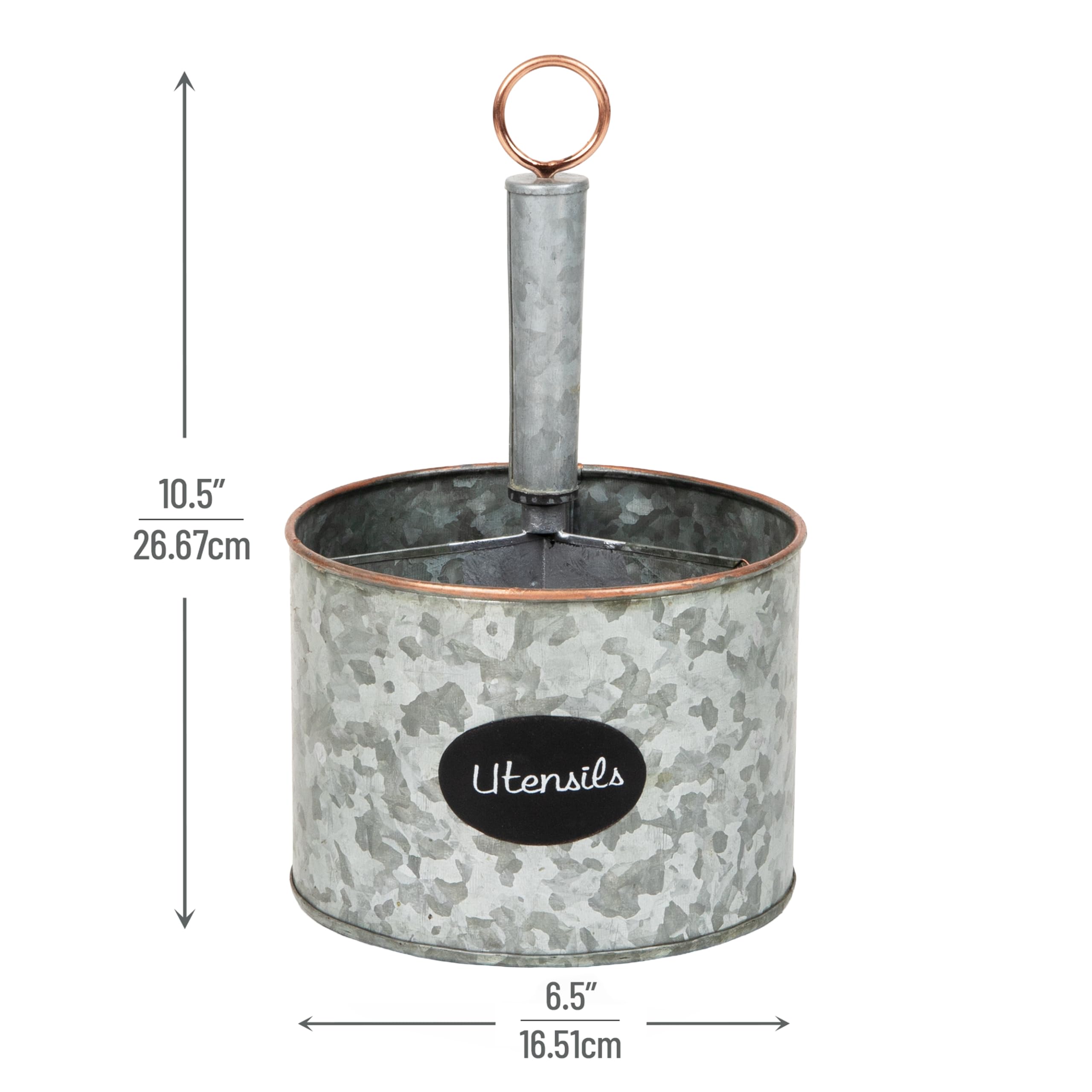 Mind Reader Caddy Utensil Holder, Silver