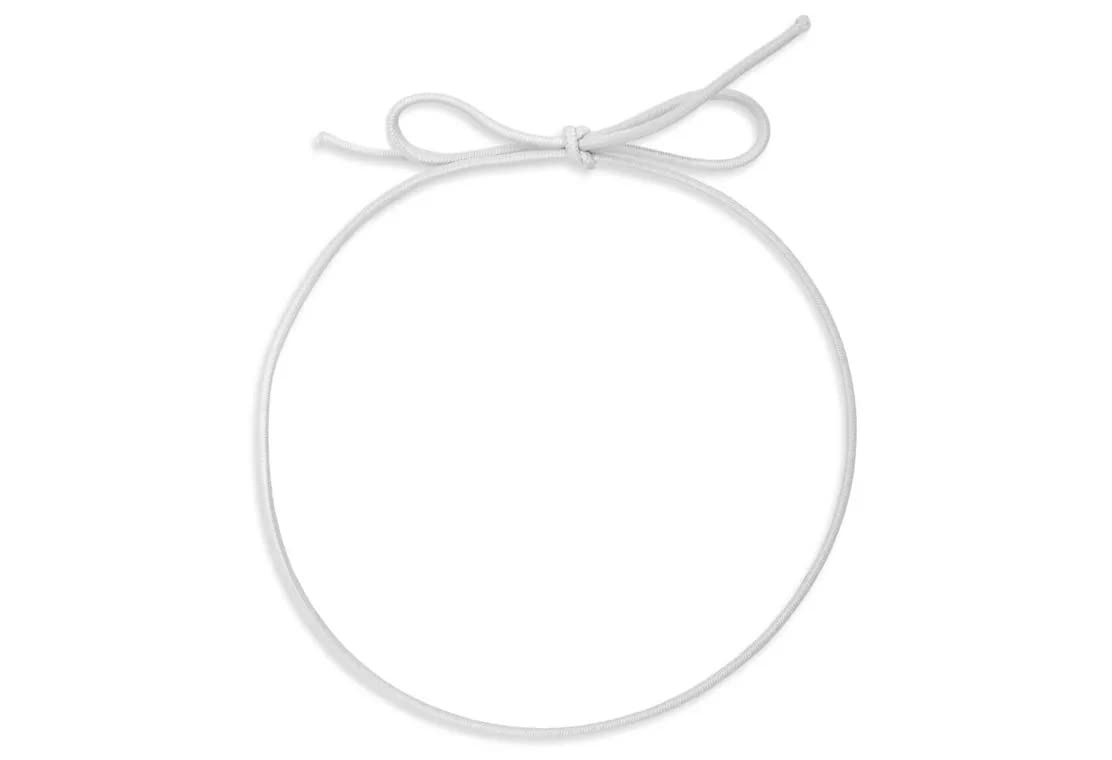 WGH Stretch Loops with Pre-Tied Bows, Elastic Cord Ribbon, Gift Box Bows, Craft & Easy Wrapping, Elastic Ribbon String for Gifts, Box, Craft, Bags - Pack 50 Units (10", White)