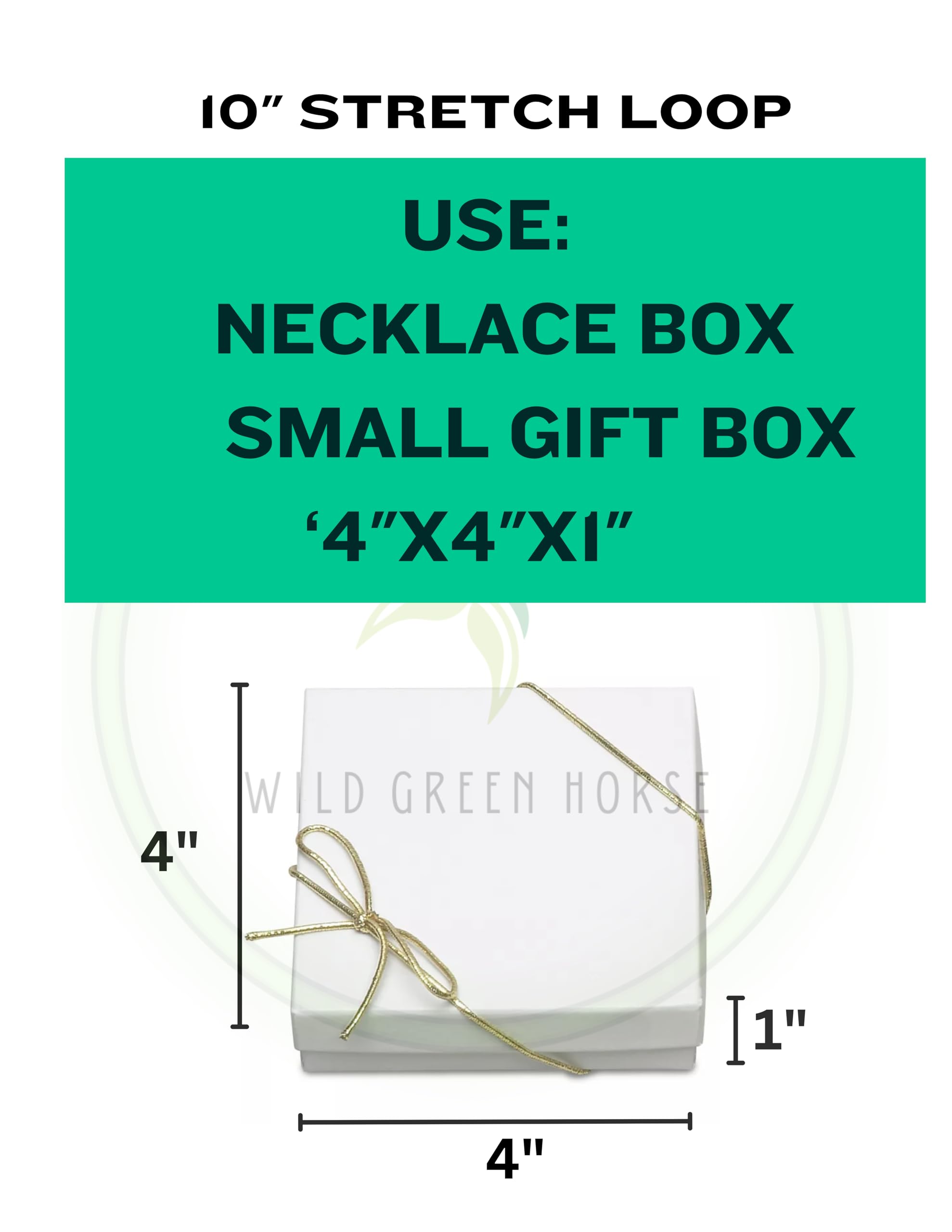 WGH Stretch Loops with Pre-Tied Bows, Elastic Cord Ribbon, Gift Box Bows, Craft & Easy Wrapping, Elastic Ribbon String for Gifts, Box, Craft, Bags - Pack 50 Units (10", White)