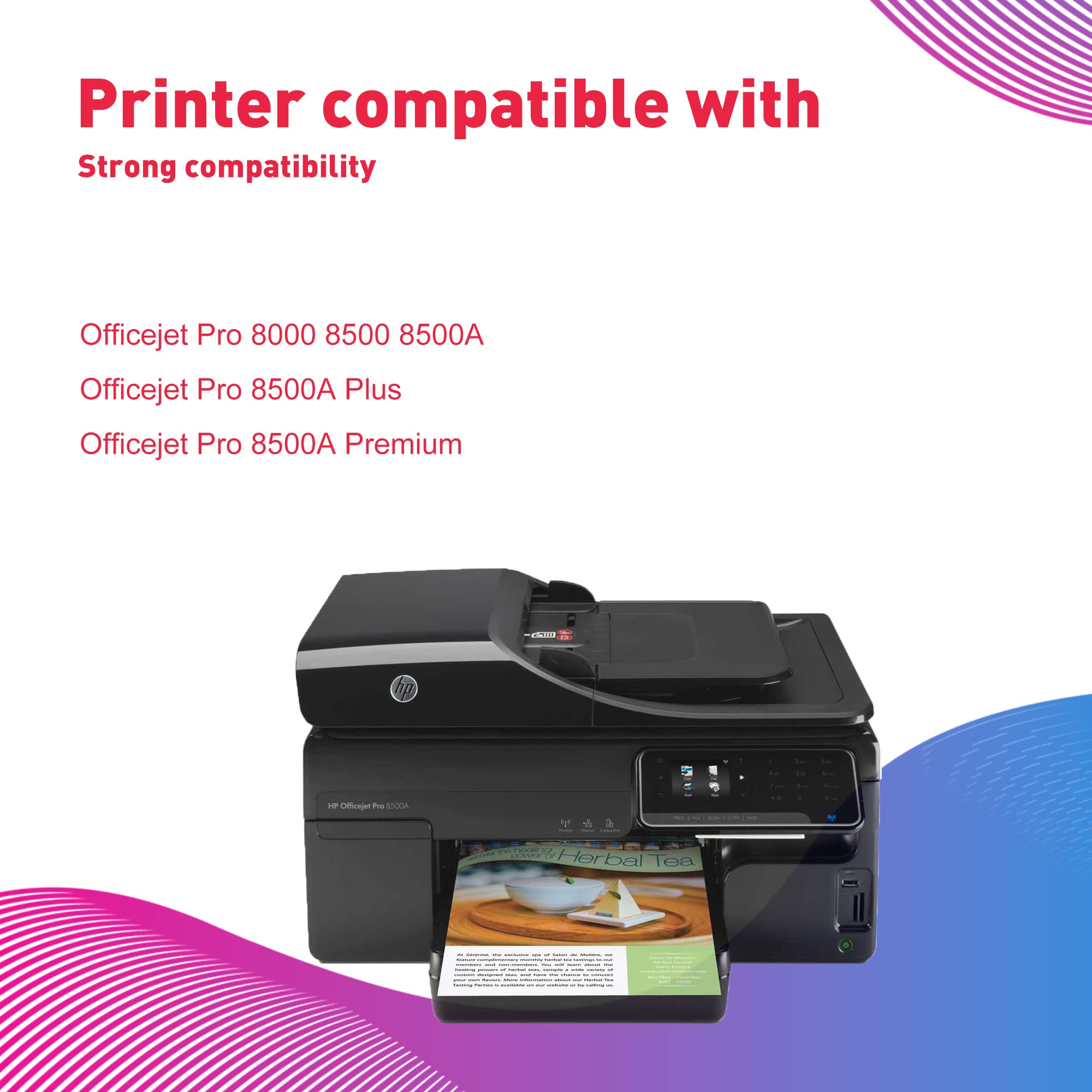 HOTCOLOR 8500 printhead Replacement for HP 940 Printhead C4900a and C4901a Printheads for HP 8500A Officejet pro 8000 8500 8500A Plus 8500A Premium 8500 Printhead (Black/Yellow Cyan/Magenta 2PK)
