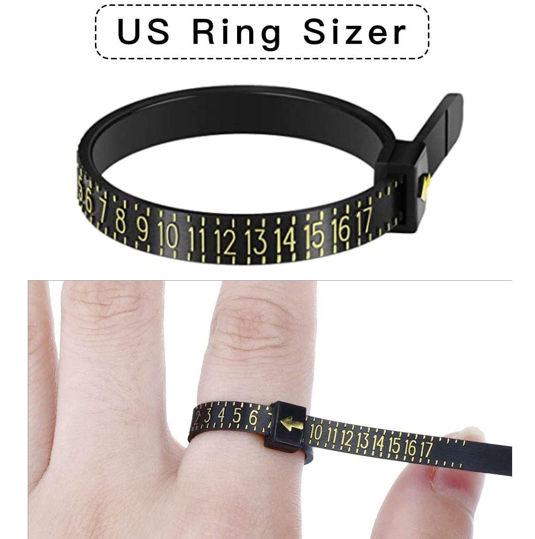 Ring Sizer Measuring Set Reusable Finger Size Gauge Measure Tool Jewelry Sizing Tools 1-17 USA Rings Size