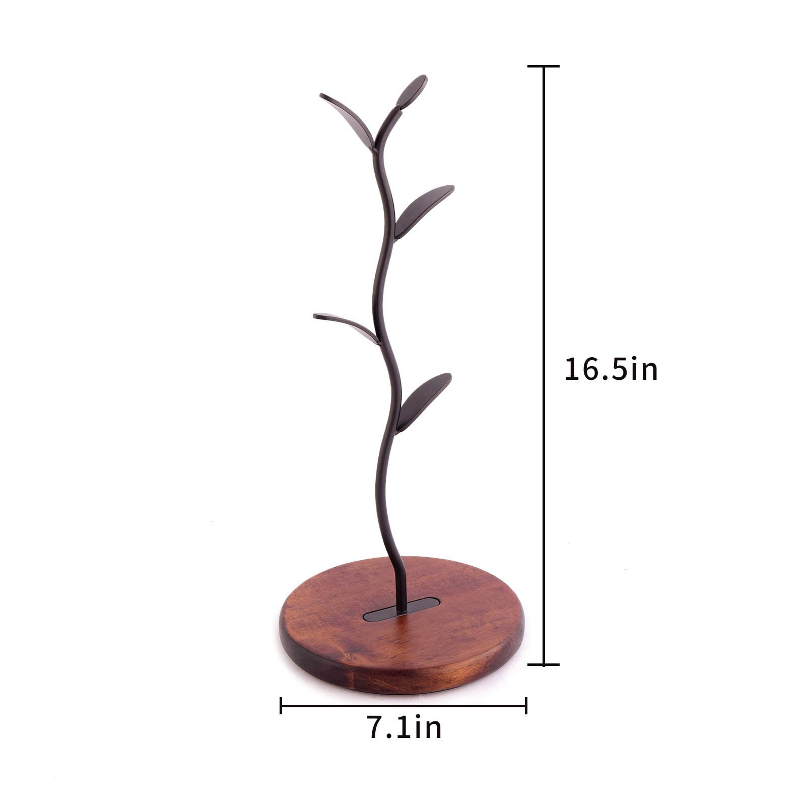 YIWANFW Mug Holder,Coffee Mug Holder Countertop Mug Tree Holder Attractive Design 16-inch Wooden Base Mug Holder Stands for Counter