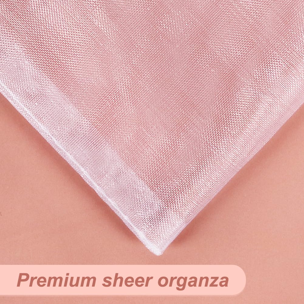 HRX Package 100pcs White Organza Bags, 4 x 6 inches Christmas Wedding Favors Gift Drawstring Bags Jewelry Pouches Candy Mesh Pouches