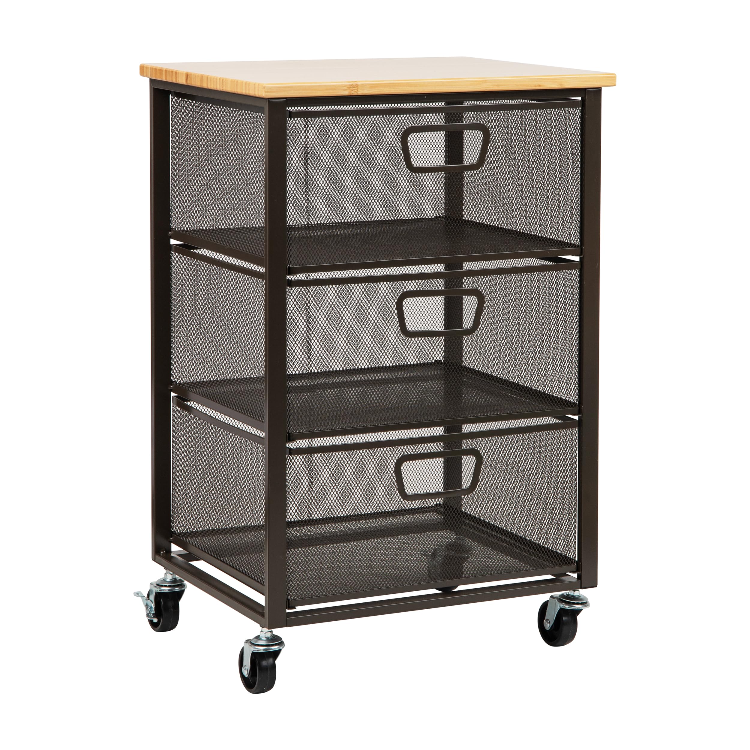 Mind Reader Rolling Storage Cart with 3 Drawers, File Storage Cart, Utility Cart, Office Cart Drawer Storage, Bathroom Storage