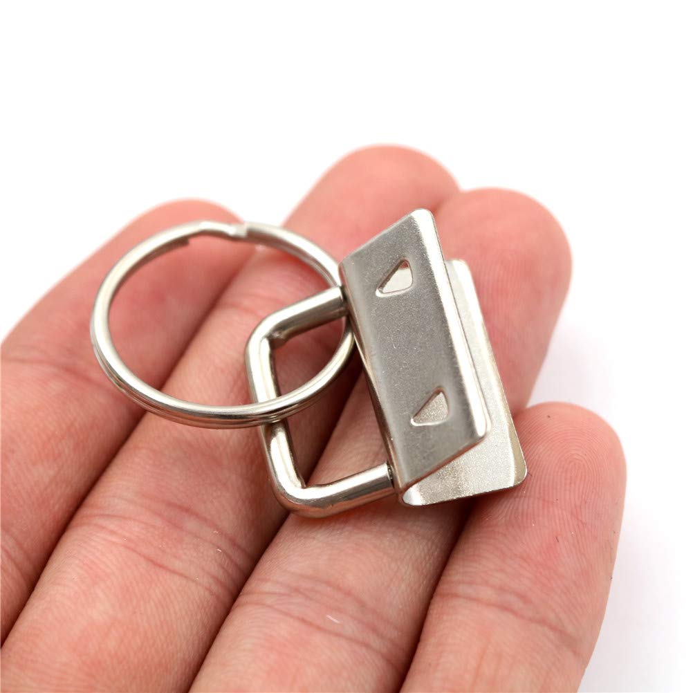 Qovydx 40PCS Key Fob Hardware Set, 39PCS 1 Inch Keychain Hardware with 1PCS Key Fob Pliers for Wristlet Keychain, Key Lanyard and Key Chain Making Hardware Supplies