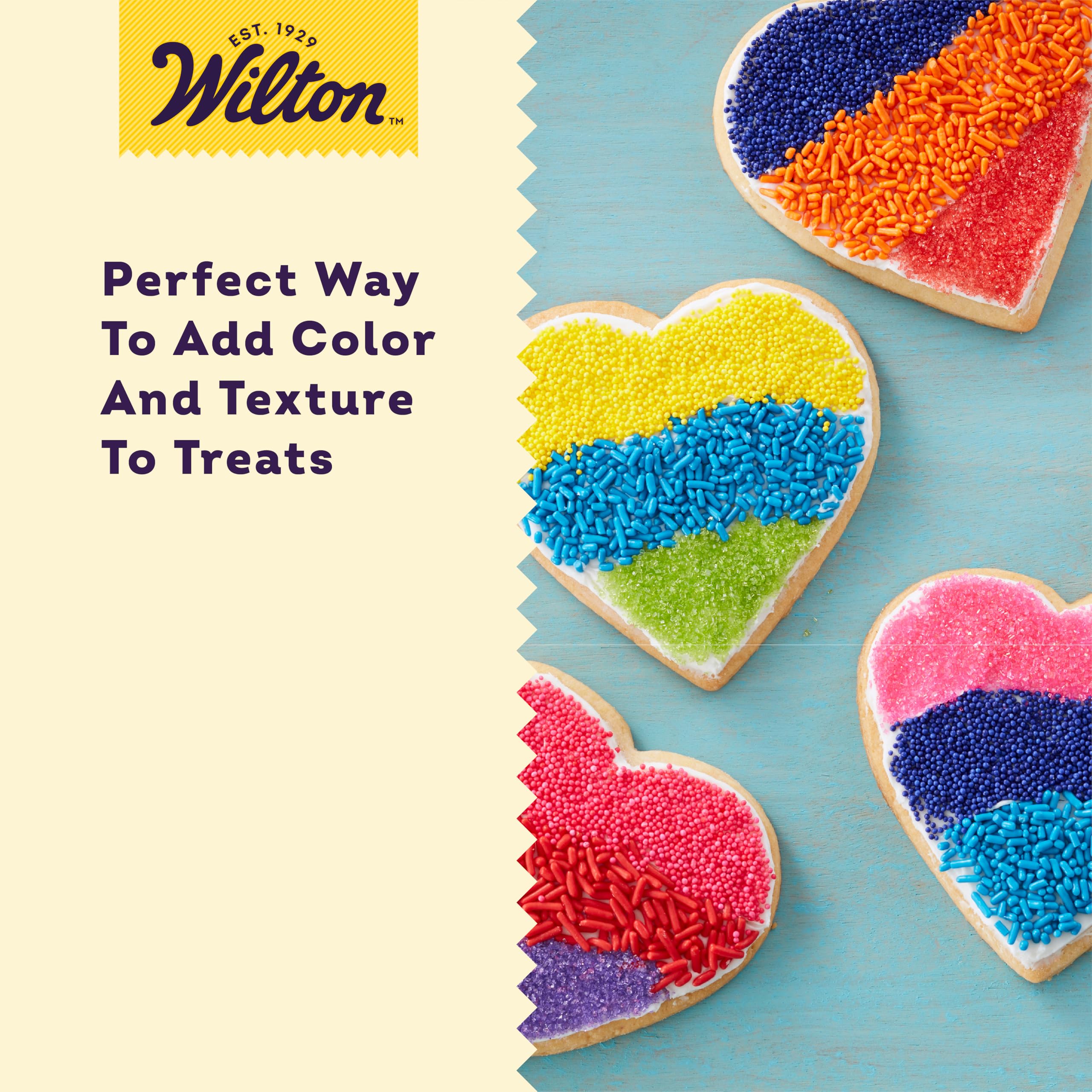 Wilton Colored Sugar Sprinkles Medley Baking Supplies, 4.4 oz, Bright Multicolored