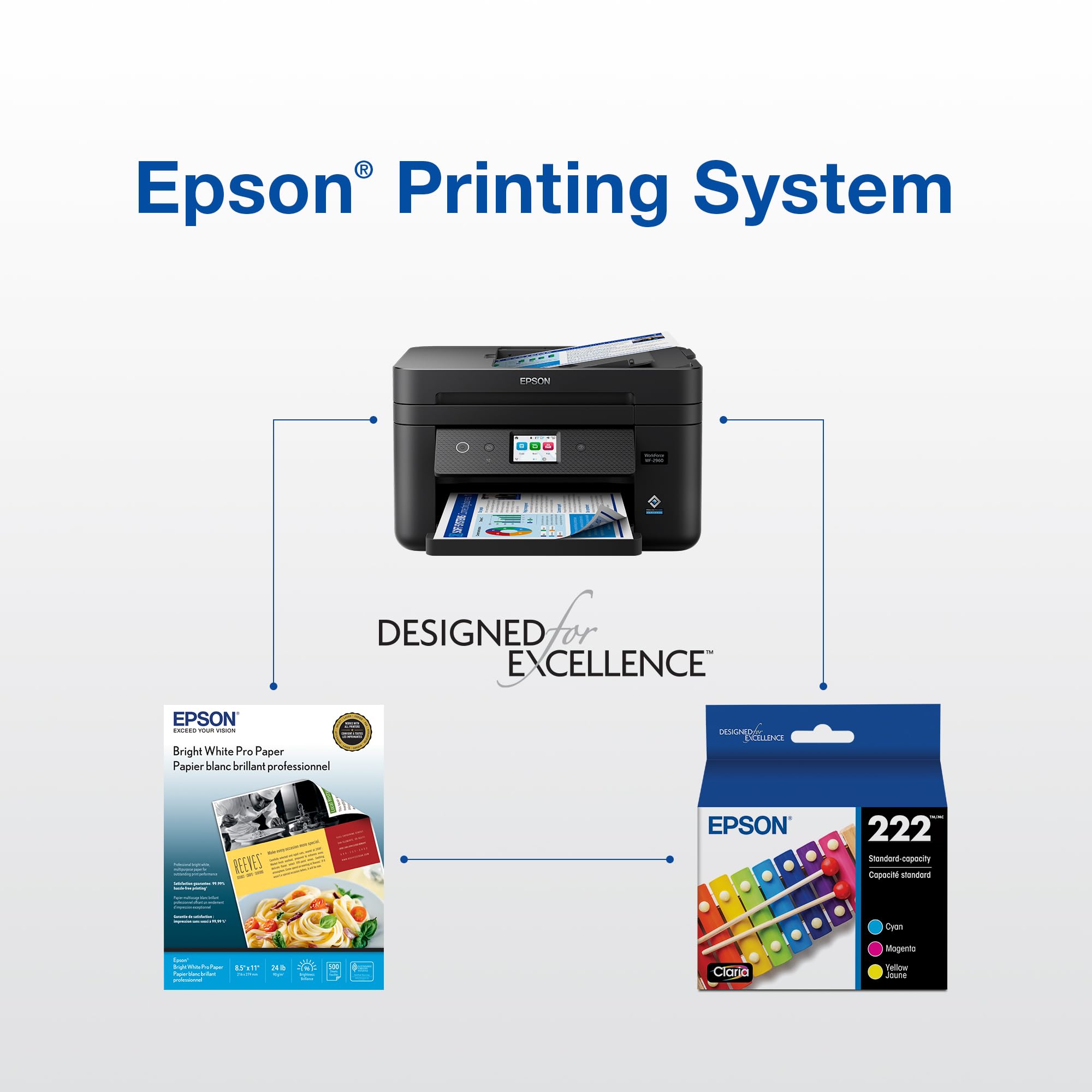 Epson T222 Standard-Capacity Color and High-Capacity Black Multi-Pack