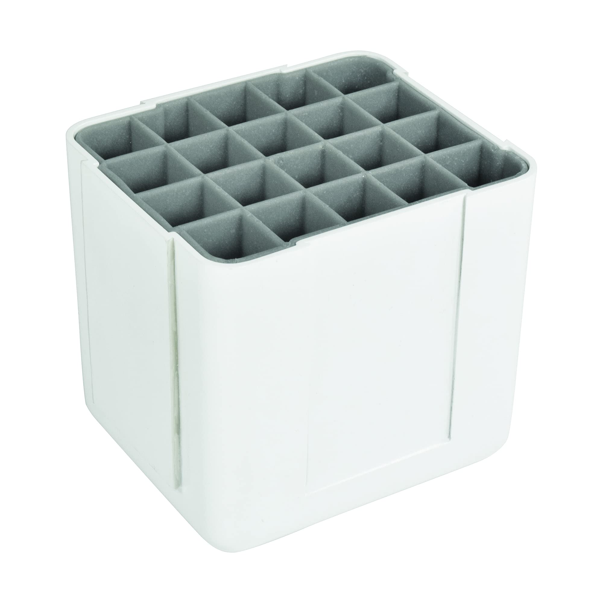 Deflecto Interlocking Marker Organizer, Desk and Craft Organizer, Stores up to 20 Markers, White, 4 1/4"W x 4"H x 4 3/8"D (29123CR)