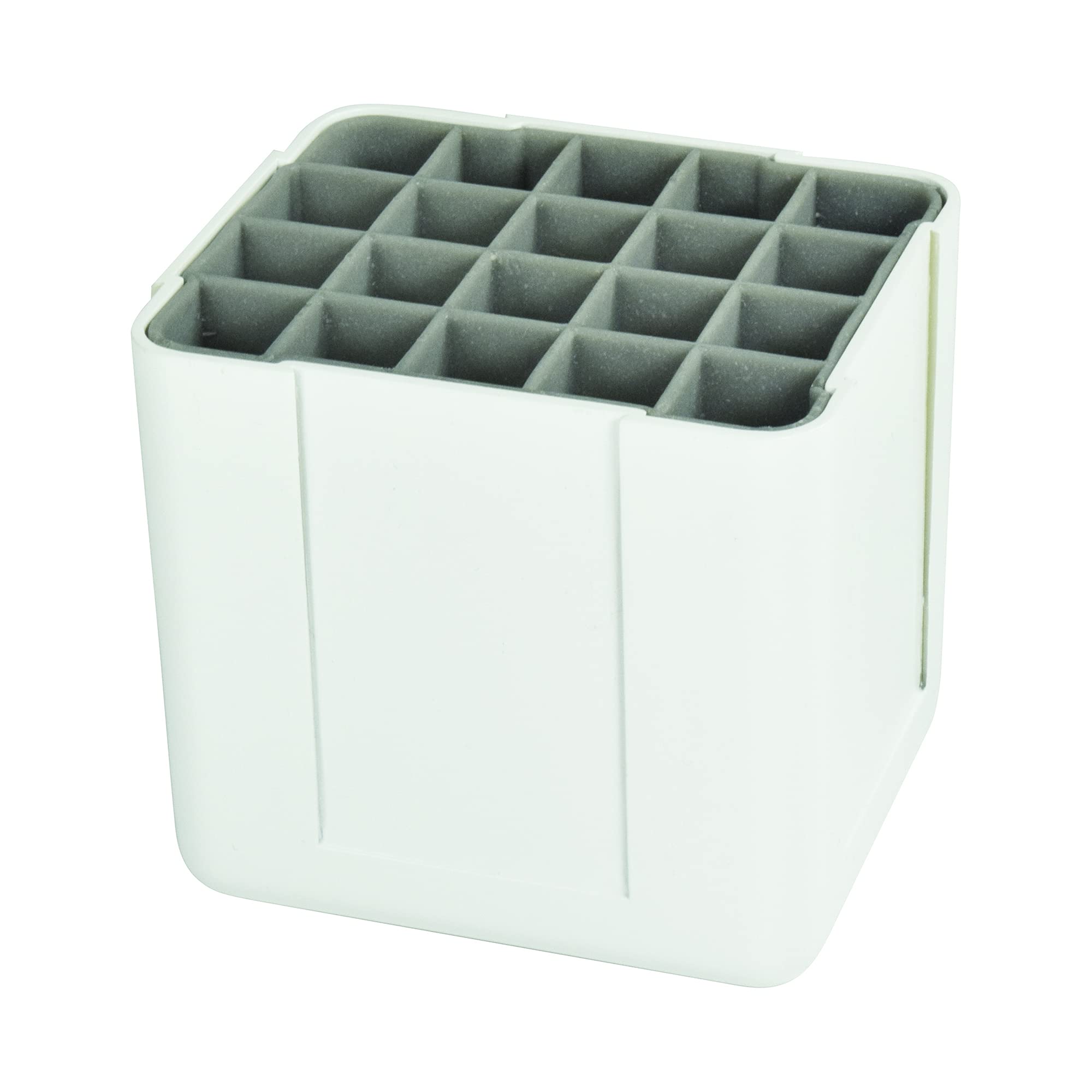 Deflecto Interlocking Marker Organizer, Desk and Craft Organizer, Stores up to 20 Markers, White, 4 1/4"W x 4"H x 4 3/8"D (29123CR)