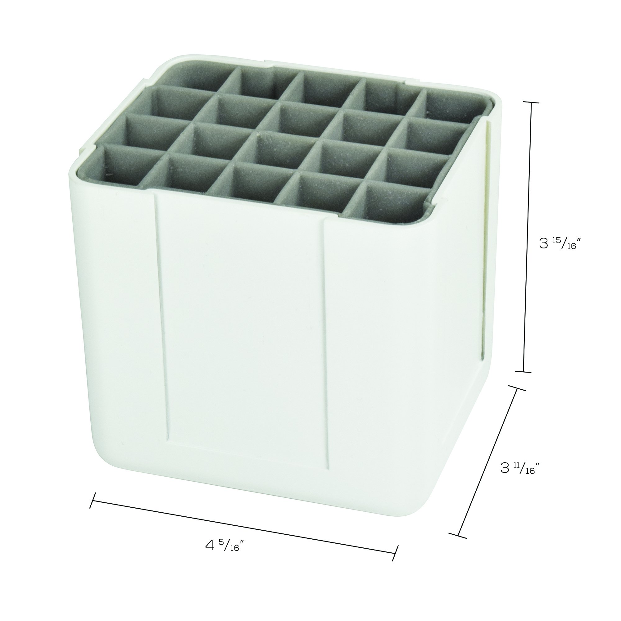 Deflecto Interlocking Marker Organizer, Desk and Craft Organizer, Stores up to 20 Markers, White, 4 1/4"W x 4"H x 4 3/8"D (29123CR)