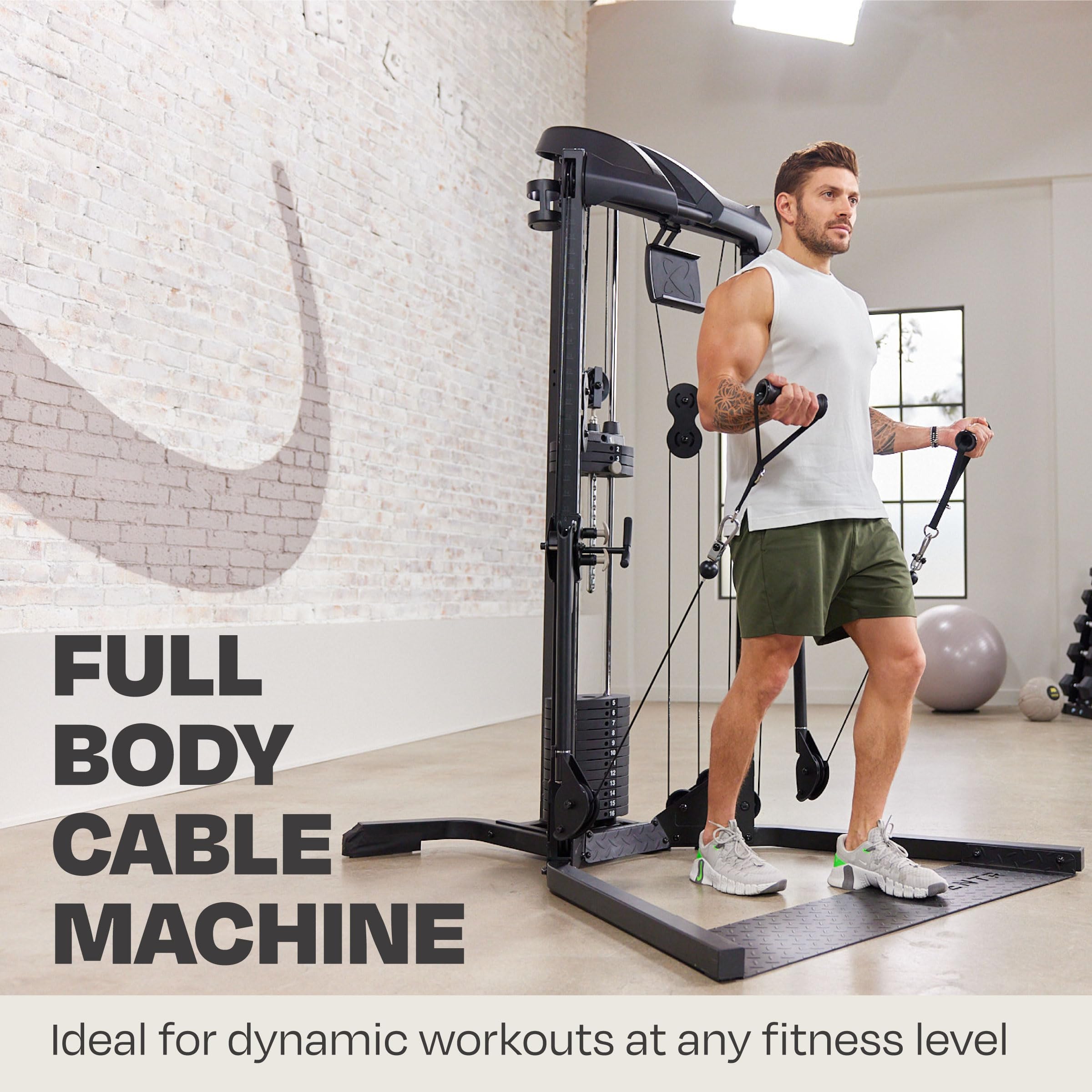 Centr 1 Home Gym Functional Trainer - Compact Cable Machine with 160 lb Weight Stack for Strength Training - 33 Adjustable Pulley Positions & 165 Exercise Options - Full Body Workout Equipment