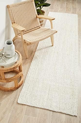 2x3, 3x5, 4x6 Braided Jute Rug Ivory Natural Jute Chevron Design Hand Braided Large Area Rug for Living Room, Thick Outdoor Designer Jute Carpet in Custom Size Rug (2x6 Area Rug)
