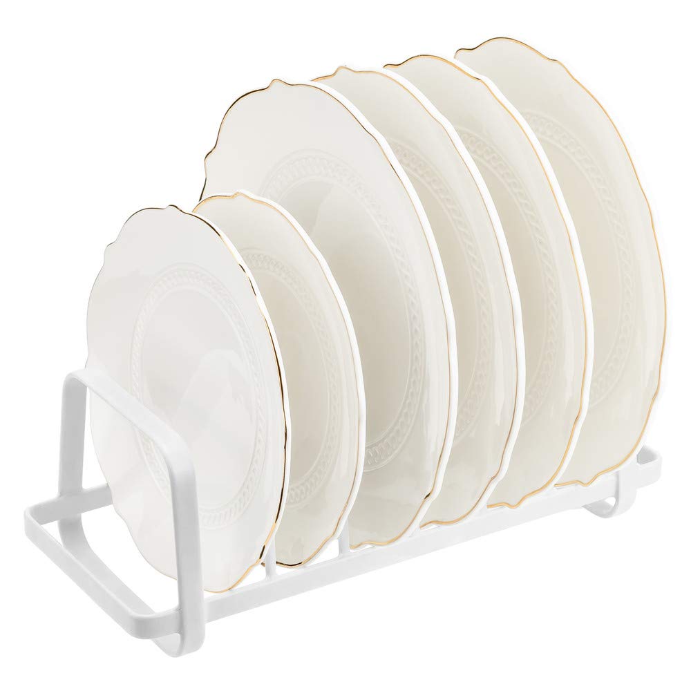 SANNO Pot Lid Holders Heavy Duty Pan Rack Organizer Pot Organizer Rack for Cabinet, Bakeware Rack,Kitchen Cookware Pantry Cabinet Storage Rack with 7 Dividers (pack of 1)