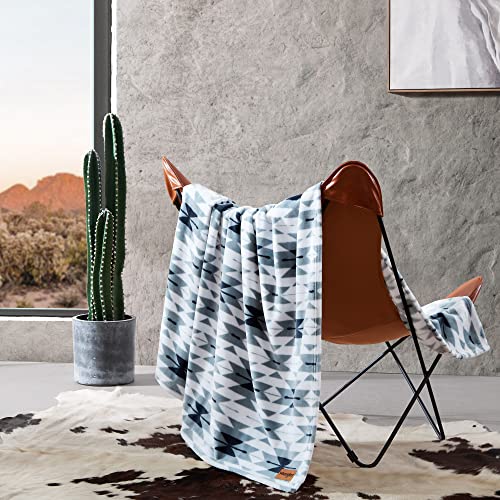 Wrangler - Throw Blanket, Ultra Soft Plush Fleece Blanket (Navajo Blue, Oversized Throw) 50 x 70