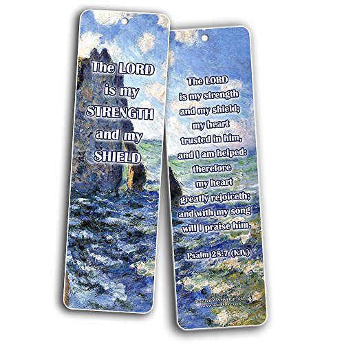 NewEights Christian KJV Bookmarks Cards - Be Strong (60-Pack) - Jeremiah 29:11 Stocking Stuffers Gift with Inspirational, Motivational, Encouraging Scripture Based Messages