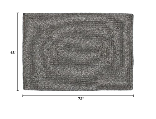 Super Area Rugs Tucson Indoor Outdoor Gray Braided Rug - Washable - Easy Care - Kid & Pet Friendly Rug Gray Mix 4' X 6' Rectangle