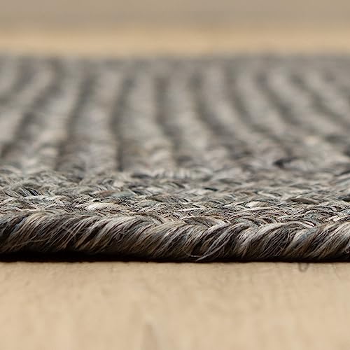 Super Area Rugs Tucson Indoor Outdoor Gray Braided Rug - Washable - Easy Care - Kid & Pet Friendly Rug Gray Mix 4' X 6' Rectangle