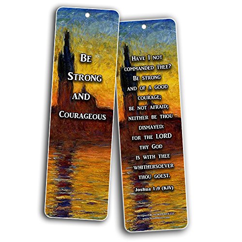 NewEights Christian KJV Bookmarks Cards - Be Strong (60-Pack) - Jeremiah 29:11 Stocking Stuffers Gift with Inspirational, Motivational, Encouraging Scripture Based Messages