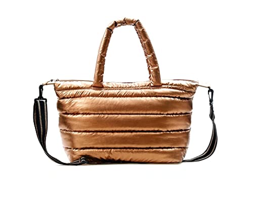 No Boundaries Women's Puffy Quilted Tote Handbag (Bronze)