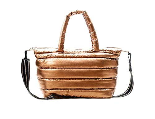 No Boundaries Women's Puffy Quilted Tote Handbag (Bronze)