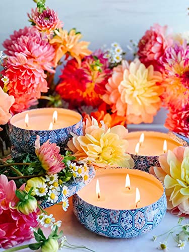 Citronella Candles Outdoor Set 4 x12oz Decorative Large Citronella Candles Outdoor Candles