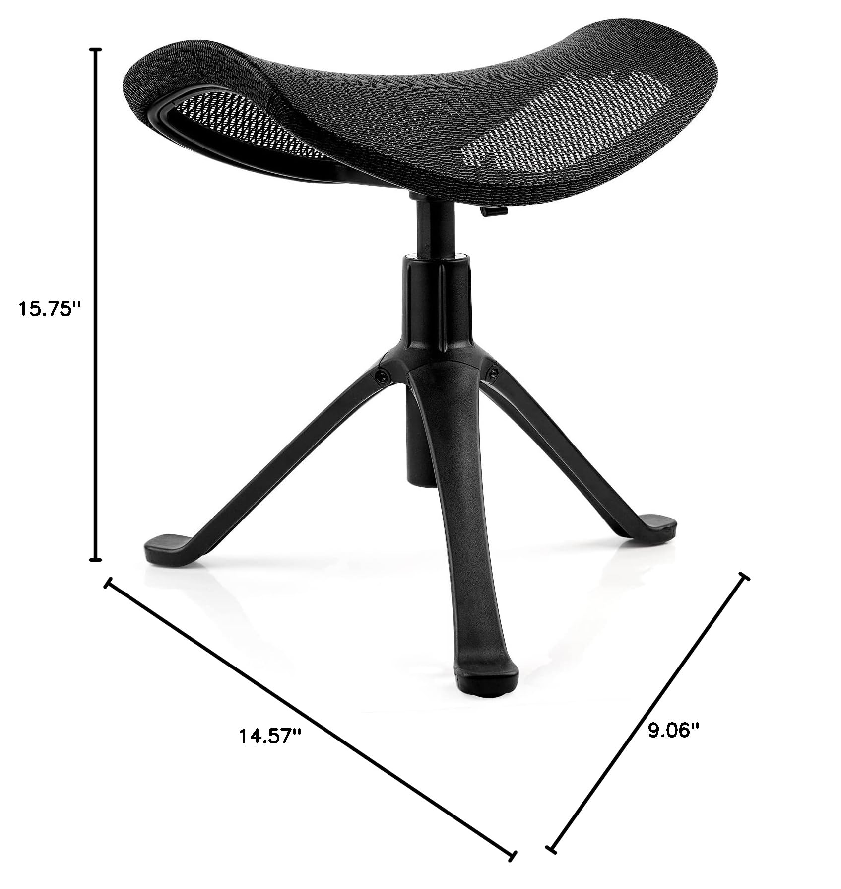 Lilithye Footrest Stool Under Desk Adjustable Height Footrest Ottoman Ergonomic Foot Stool with Wheels 360° Rolling Footrest for Home Office (Black)