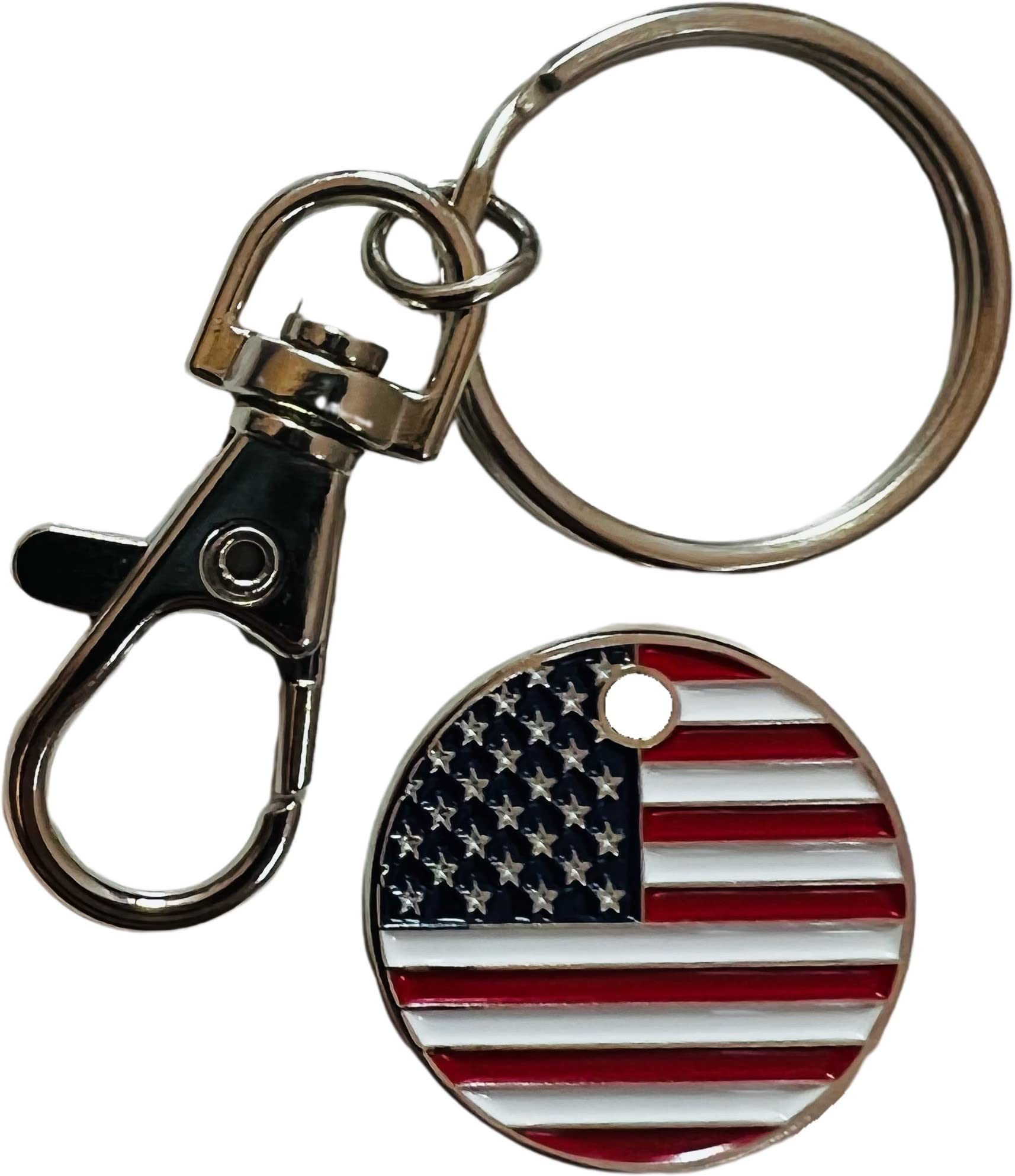 Shopping Cart Quarter Coin with Keyring (USA Flag)