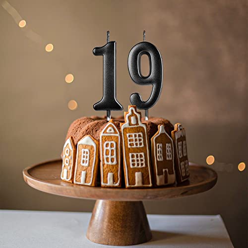 AIEX 7cm/ 2.76 Inch Cake Number Candle, Medium Size Black Numeral Birthday Candle Cake Topper Decorations for Kids Adults Wedding Anniversary Party (Number 1)