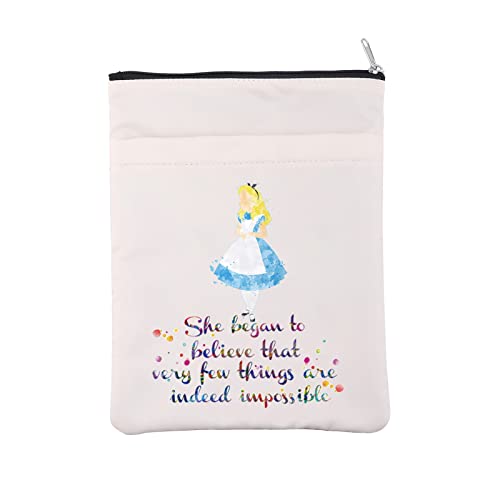 Alice Movie Merchandise Book Sleeve Alice Lovers Book Cover Alice Fairytale Gift Bookworm Gift Wonderland Gift for Alice Fandom (AliceSheBegan-BS)