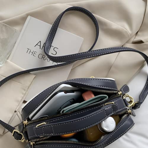 Trendy bag 2022, crossbody satchel bag for women, medium size sling purse, handbag, shoulder bag, messenger bowler bag (Grey Gray