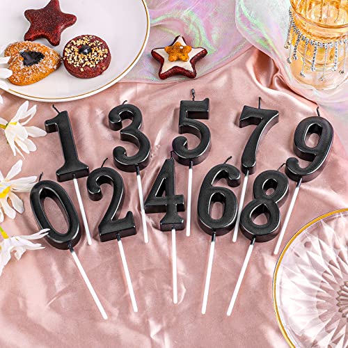 AIEX 7cm/ 2.76 Inch Cake Number Candle, Medium Size Black Numeral Birthday Candle Cake Topper Decorations for Kids Adults Wedding Anniversary Party (Number 1)