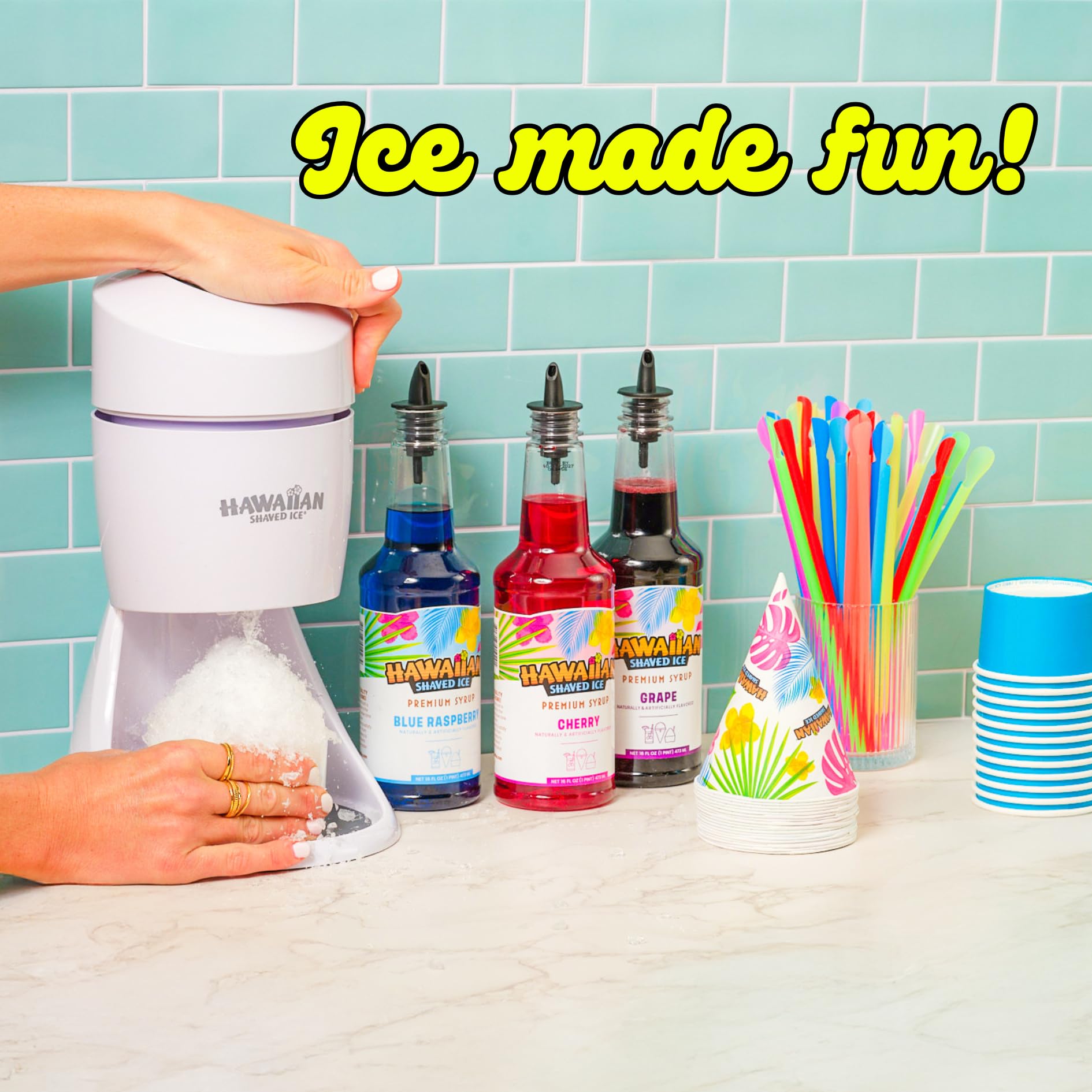Hawaiian Shaved Ice S900A Shaved Ice and Snow Cone Machine, 120V, White