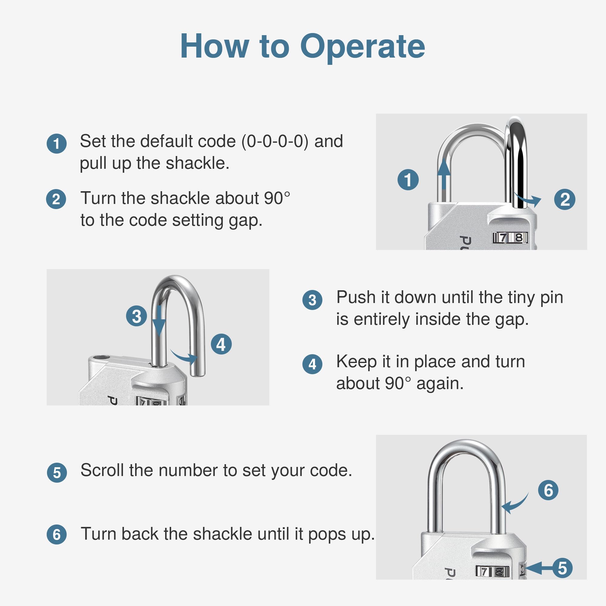 Puroma 2 Pack Combination Lock 4 Digit Locker Lock Outdoor Waterproof Padlock for School Gym Locker, Sports Locker, Fence, Toolbox, Gate, Case, Hasp Storage (Silver & Black)