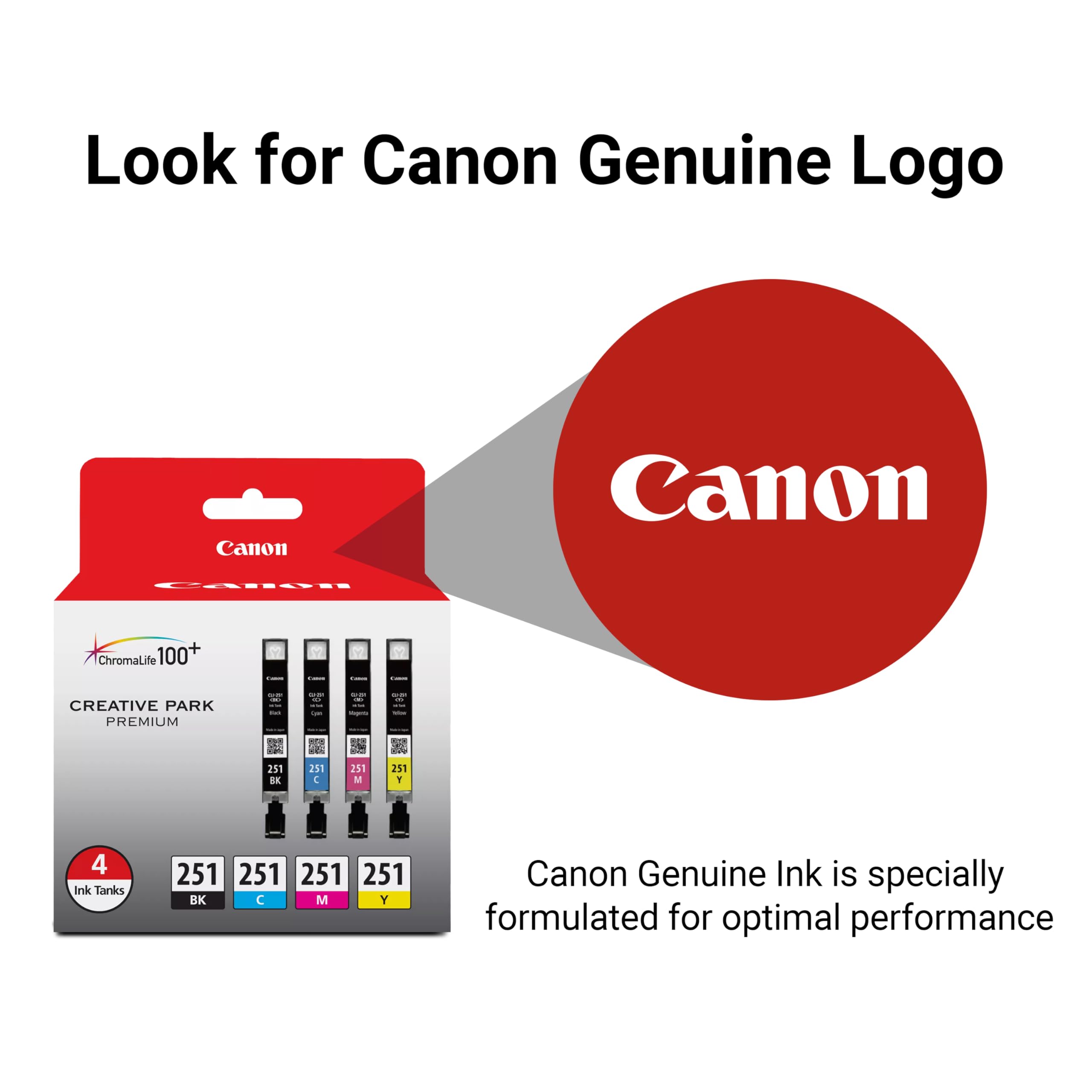 Canon CLI-251 BK/CMY 4PK Compatible to MG6320, iP7220, MG5420, MX922, MG7120, MG6420, MG5520, iX6820, iP8720, MG7520, MG6620, MG5620