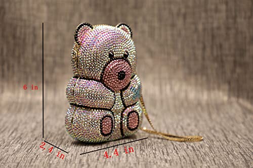 DJBM Women Panda Rhinestone Clutch Evening Bag Crystal Clutch Purses Diamond Clutch for Women Evening Party, Black