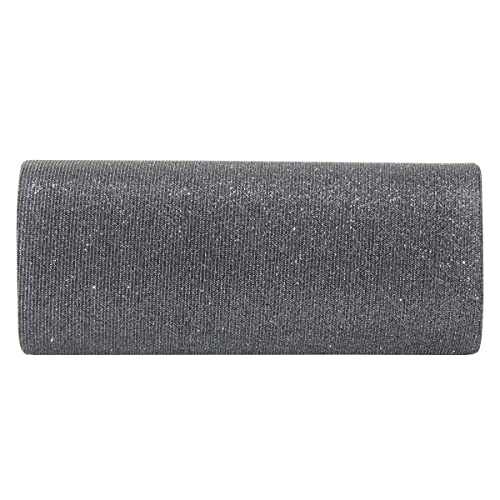 WIGUYUN Women Gleaming Evening Bag Flap Magnet Handbag Clutch Ladies Chain Shoulder Cross-body Purse Grey