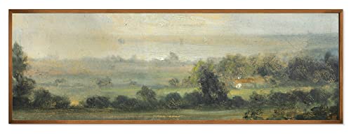 Unframed Rolled Vintage Farmhouse French Country Bedroom Wall Decor Above Bed - 10x30" - Horizontal Wall Art Over the Bed - Panoramic Landscape Pictures Sign - Canvas Long Narrow Green Nature Wall Art