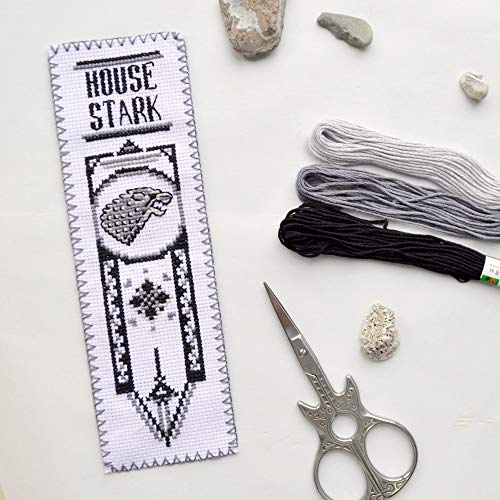 Game of Thrones Cross Stitch Kit House Stark - DIY Father's Day Gift - Hand Embroidery Bookmark with GoT Pattern