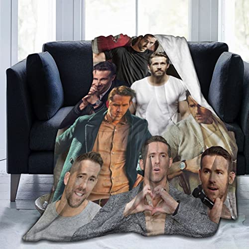 Soft Flannel Ryan Reynolds Blanket Collage Throw Home Decor Gift for Men/Women 50''×40'' (USMEI5000)