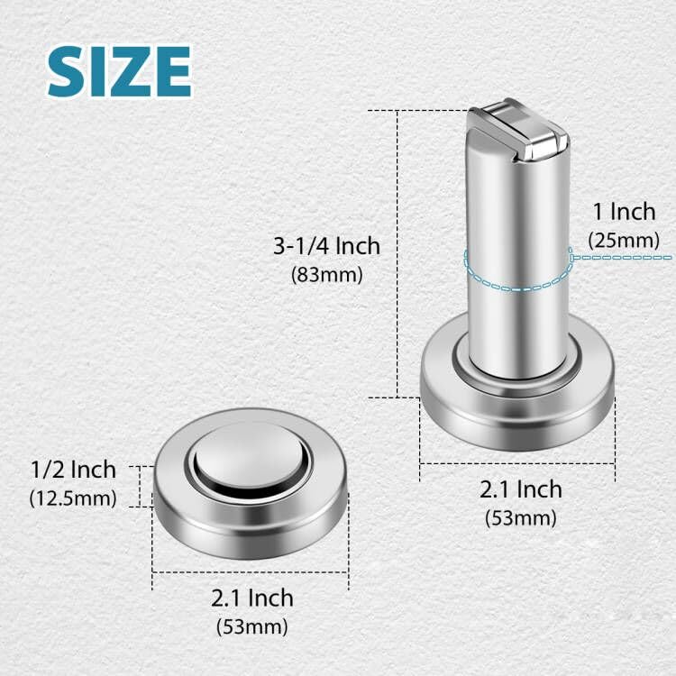 Door Stopper,2 Pack Magnetic Door Stop, Heavy Duty Stainless Steel Door Catch, Holder Your Door, Modern Wall/Ground Mount Door Stopper